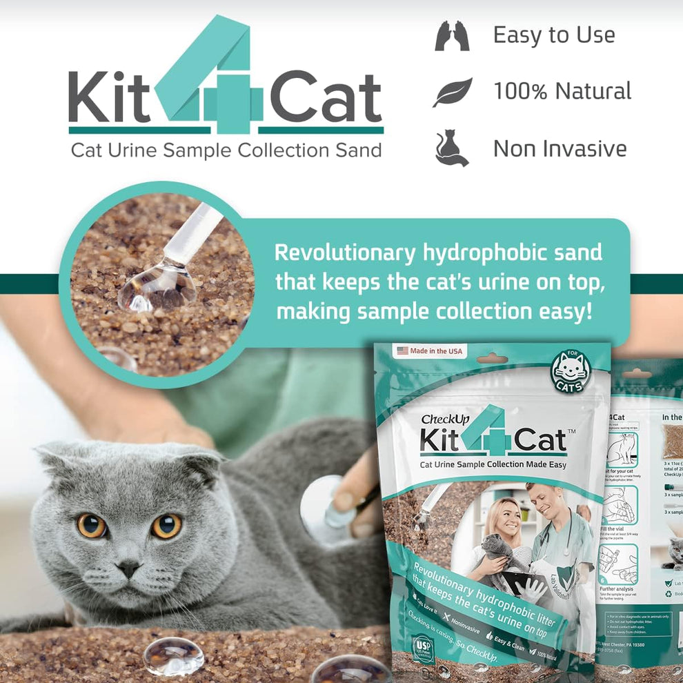 CheckUp Kit4Cat Hydrophobic Sand/Litter Urine Collection Kit for Cats