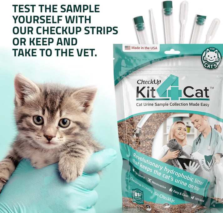 CheckUp Kit4Cat Hydrophobic Sand/Litter Urine Collection Kit for Cats