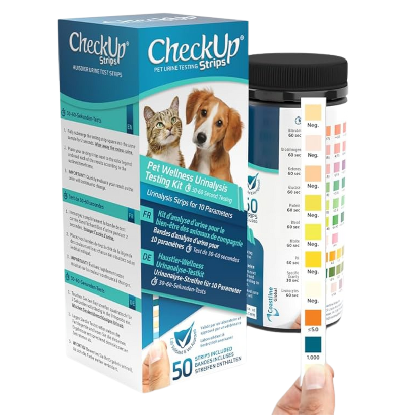 CheckUp 10 Parameters Urine Testing Strips for Cats & Dogs x 50